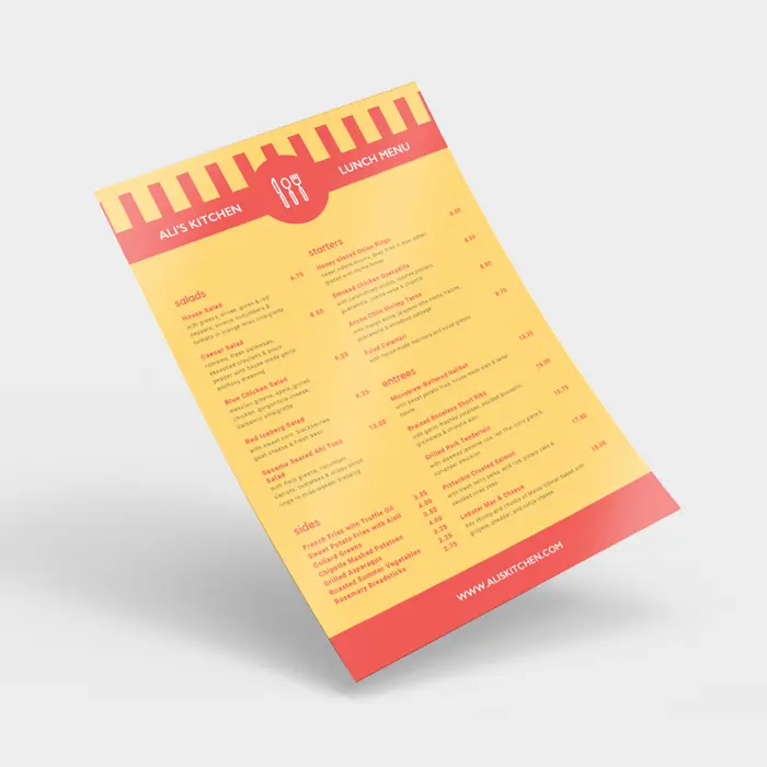 Waterproof Menu Printing | Tradeprint